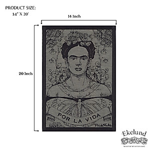 Ekelund Weavers - Frida Kahlo Design 'Fuerza' -100% Organic Cotton Dish Towel - @14 x 21 inches