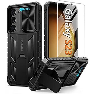 FNTCASE for Samsung Galaxy S23 Case: Military Grade Drop Proof Protection Rugged Protective Cell Phone Cover with Kickstand | Shockproof TPU Matte Textured Sturdy Bumper Cases for Galaxy S23 5G 6.1''