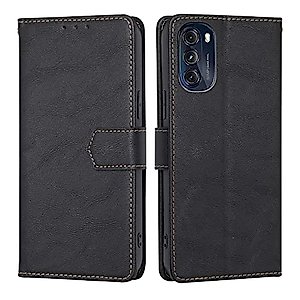 for Moto G 5G 2022 Wallet case,PU Leather Flip Folio Case with Card Holder RFID Blocking Kickstand Shockproof Phone Cover for Motorola Moto G 5G 2022 Case 6.5'' (Black)