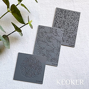 Keoker Polymer Clay Texture Sheets, Clay Texture Mat for Making Earrings Jewerly, Polymer Clay Earrings Tools (Floral A)