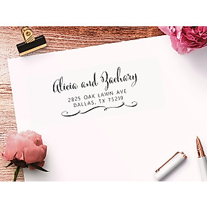 PrettySweetParty Clear Address Labels - Frosted Clear Transparent Custom Printed Personalized Return Address Labels for Envelopes (Calligraphy Script)