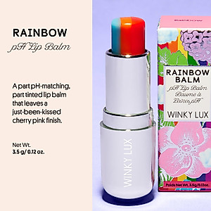 Winky Lux Rainbow pH Tinted Lip Balm, Hydrating Lip Balm, Cherry Pink Tint With Vitamin E and Jojoba Oil to Moisturizer Lips, Vegan & Cruelty Free
