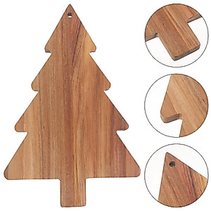 Amosfun Christmas Tree Charcuterie Board, Xmas Cutting Board Fruit Tray Holiday Cheese Board Wooden Appetizer Tray Sushi Serving Tray Dessert Candy Dish