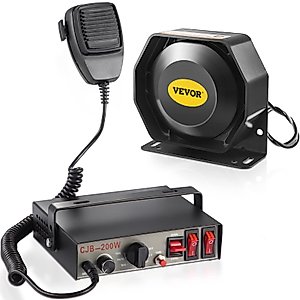 Vevor Police Sirens 200W 9-Tone Car Warning Alarm Handhold Microphone Light Control Switches Emergency Electronic PA System for Cars Fire Trucks : Electronics