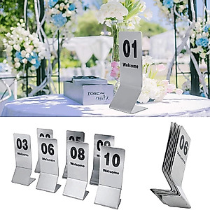 Stainless Steel Table Numbers Cards Signs, Double-Side Table Numbers 1-10/20/30/50/100, For Restaurants, Weddings, Bars, Table Top Reserved Digital Sign, Place Cards For Weddings (Size : 1-50)