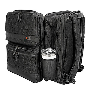 ONLI TRAVEL Revolution™ Double Pack - World class backpack - expands into a weekender bag -splits into two bags - handles two 17” laptops and two tablets (Black)