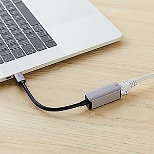 Amazon Basics Aluminum USB 3.1 Type-C to RJ45 Gigabit Ethernet Adapter