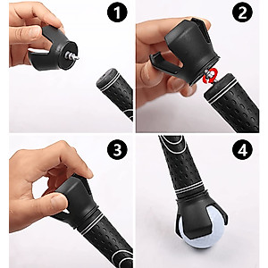 JWCBDY 3-Prong Golf Ball Pick Up Retriever Grabber Black Back Saver Claw Portable Grip Tool with Stainless Steel Screws Golf Sucker Accessories for Putters and Golfer (3 Pack)