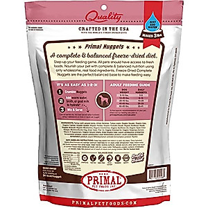 Primal Freeze Dried Dog Food Nuggets Turkey & Sardine 14 oz, Complete & Balanced Scoop & Serve Healthy Grain Free Raw Dog Food, Crafted in The USA