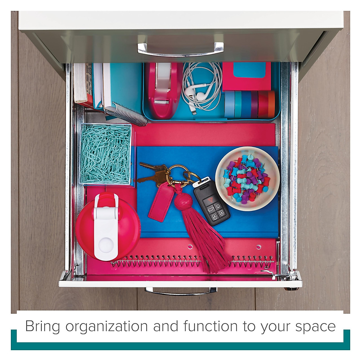 Space Solutions 18" 2 Drawer Mobile Smart Vertical File Cabinet Pearl White