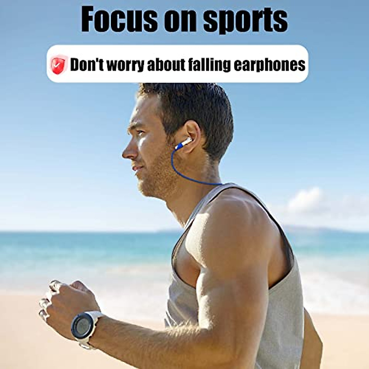 Airpod Strap,Magnetic Anti-Lost Airpod Neck Strap Lanyard for Airpods pro/2/3 Soft Silicone Airpod Accessories Holder Strap for Running,Fitness,Dancing 3 Pcs(White/Blue/Black)