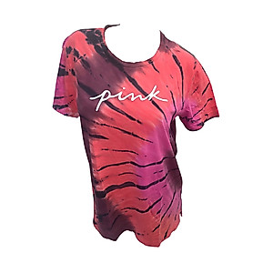 Victoria's Secret Pink Campus Tee Short Sleeve Crew Neck Color Tie Dye Size Medium New