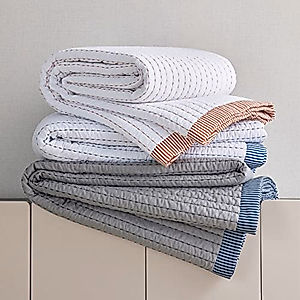 Bedsure White Quilt Queen Size and Queen Comforter Set Grey, Soft Quilt Bedding Set for All Seasons