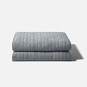 Gravity Blanket Upgraded Cooling Weighted Blanket for Adults, 35 lbs Grey 90"x90" Queen, Original Weighted Blanket for Sleep, Cotton Made Blanket with Washable Cooling Cover & Zipper Fastening