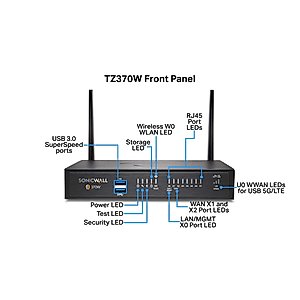 Sonicwall TZ370W Secure Upgrade Plus - 3YR Advanced Edition (02-SSC-6835) | TZ370W Wireless Network Security Appliance with 3 Year Advanced Protection Service Suite | Next-Generation Firewall