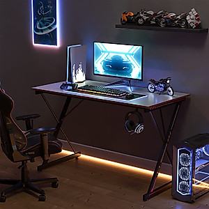CubiCubi Gaming Desk 40 Inch PC Computer Desk, Home Office Desk Table Gamer Workstation, Simple Game Table, Gray