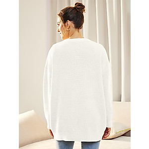 EFAN Womens White Cardigan Sweaters 2025 Trendy Oversized Sweater Long Cardigans V Neck Lightweight Knit Clothes Outfits