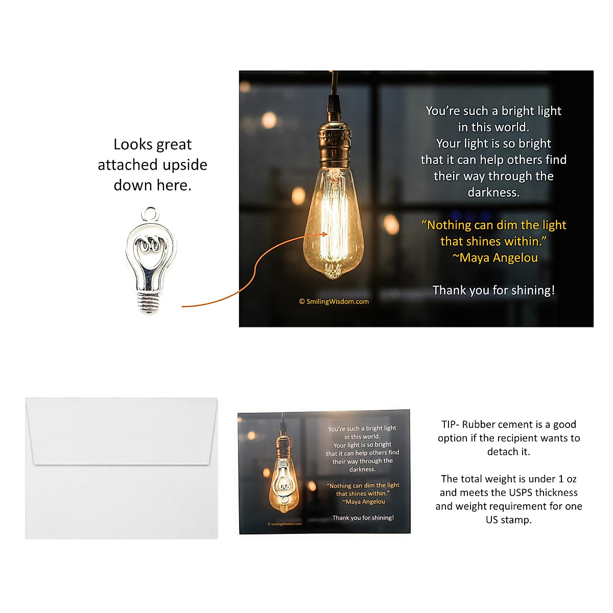 Smiling Wisdom - Bulk 40 Gift Sets - 4 Different Sets of 10 - Quarterly Gifts - Encouraging Praising Employee Volunteer Student Appreciation Cards Envelopes - 120 Pcs - Storm Puppy Warrior Light