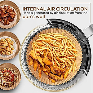Bloom Continental-Air Fryer parchment paper, 100PCS Non-Stick Disposable Air Fryer Paper Liners, Baking Paper for Air Fryer Oil-Proof, Water-Proof, (100Pcs-7.9inch)