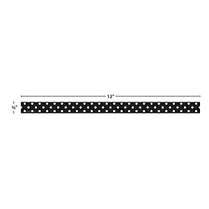 Teacher Created Resources Black Polka Dots Magnetic Strips (TCR77142)