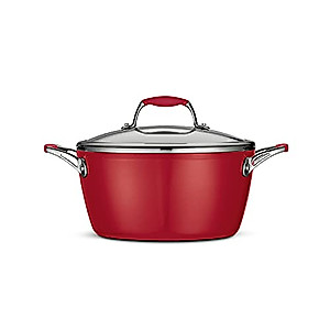 Tramontina Covered Dutch Oven Gourmet Ceramica Deluxe 5-Quart Metallic Red, 80110/064DS