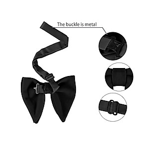 Allegra K Solid Pre-tied Bow Ties for Women Men Formal Party Prom Bowties Velvet One Size Black