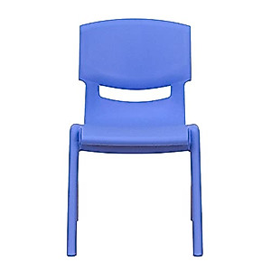 Flash Furniture 4 Pack Blue Plastic Stackable School Chair with 12'' Seat Height