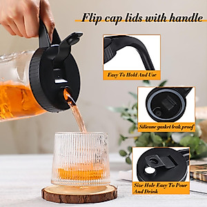 Dandat 5 Pcs Wide Mouth Mason Jar Pour Lids with Handle Reusable Plastic Cap Lid, Leak Proof Airtight Seal, Jar Not Included (Classic Color)