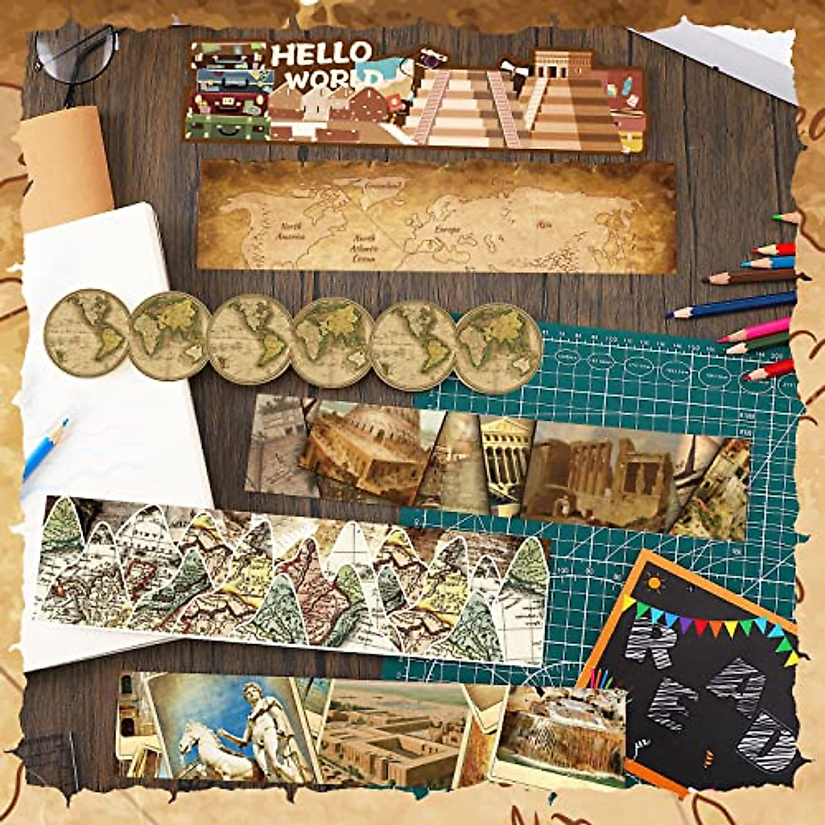 Patelai 118 Feet Classroom Bulletin Board Borders World Map Bulletin Board Borders Travel The Map Paper Borders Classroom Bulletin Board Trim for Back to School Chalkboard Whiteboard Decorations