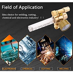 Argon/CO2 Flow Meter Gas Regulator Compatible with Mig Tig Welder Regulator with 6.6FT Gas Hose 10 to 60 CFH Output Flow 0 to 4000 PSI - CGA-580 Inlet argon flow gauge welding regulator