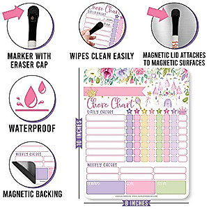 1 Little Princess Kids Chore Chart Magnetic & Behavior Chart for Kids at Home, Magnet Reward Chart for Kids, Kids Reward Chart Behavior, My Responsibility Chart for Kids, Star Chart for Kids Behavior
