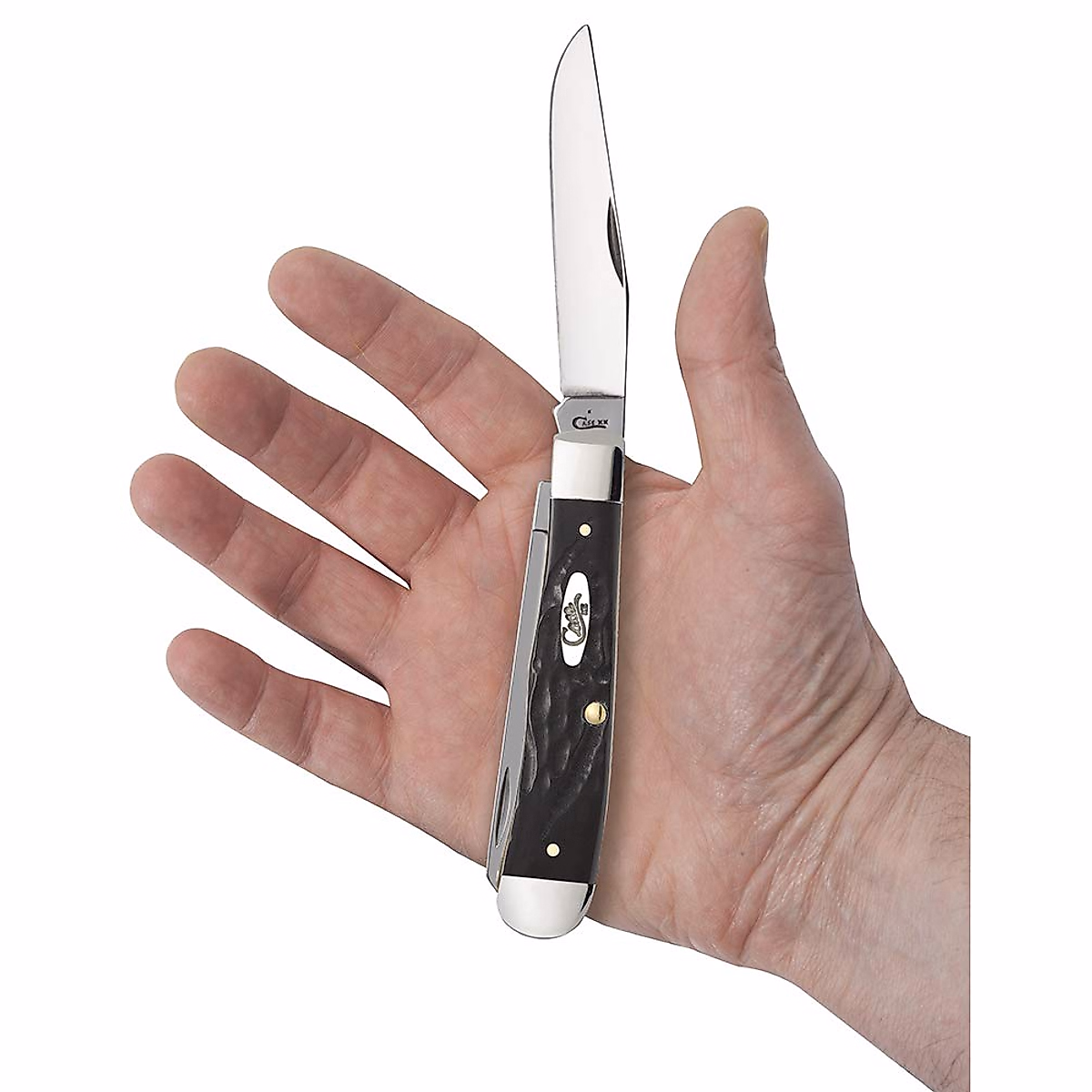 Case WR XX Pocket Knife Rough Black Jigged Synthetic Trapper Item #18221 - (6254 SS) - Length Closed: 4 1/8 Inches