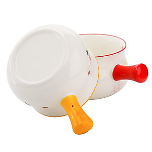 Okllen 4 Pack French Onion Soup Bowls with Handles, 20 Oz Porcelain Soup Crocks Stackable Bakeware Serving Bowls for Cereal, Chili, Beef Stew, Oatmeal, Microwave and Oven Safe, 4 Styles