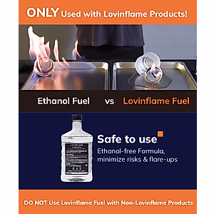 Exclusive Fuel for Lovinflame Fireplaces Fire Pits Firebowls Candles Non-Toxic, Non-Flammable, Water-Soluble, Safe for Transportation & Storage (1 Liter)