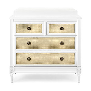 Delta Children Madeline, Dresser w Interlocking, Bianca White/Textured Almond