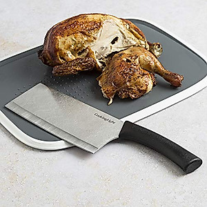 Cooking Light Heavy Duty Meat Cleaver Chopper Multipurpose, Ergonomic Handle, Butcher Knife, High Carbon Stainless Steel Blade, 7 Inch, Black