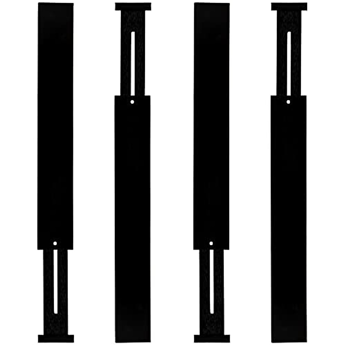 Lawei 4 Pack Bamboo Drawer Dividers, 17-22 inches Adjustable Expandable Drawer Organizers, Spring-loaded Durable Organization Separators for Kitchen, Dresser, Bathroom, Bedroom, Drawer, Desk, Black