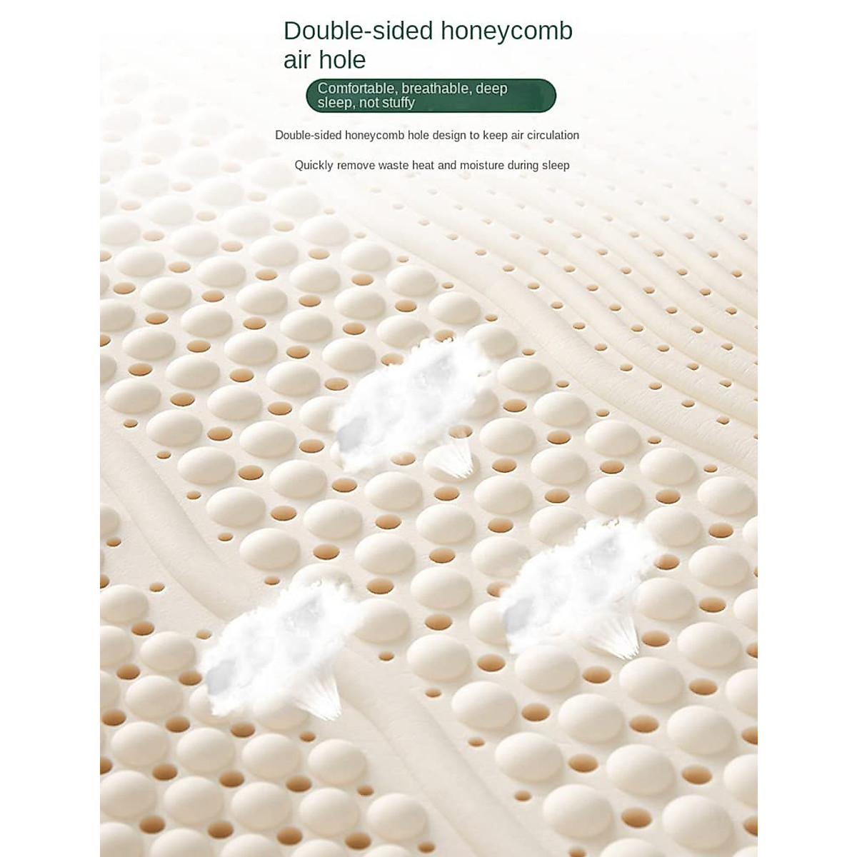 WKXTECZT 100% Natural Latex Mattress,Washable Natural Latex Mattress Imported Natural Rubber Pure Mattress,Honeycomb Pore Ventilation,Latex Mattress,4in,200x220cm(79x86in)