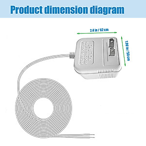 24V Doorbell Power Supply,24V Video Doorbell Power Adapter,Compatible with Arlo Nest Wyze Eufy Ring Doorbell Transformer (White 19.6 Feet)