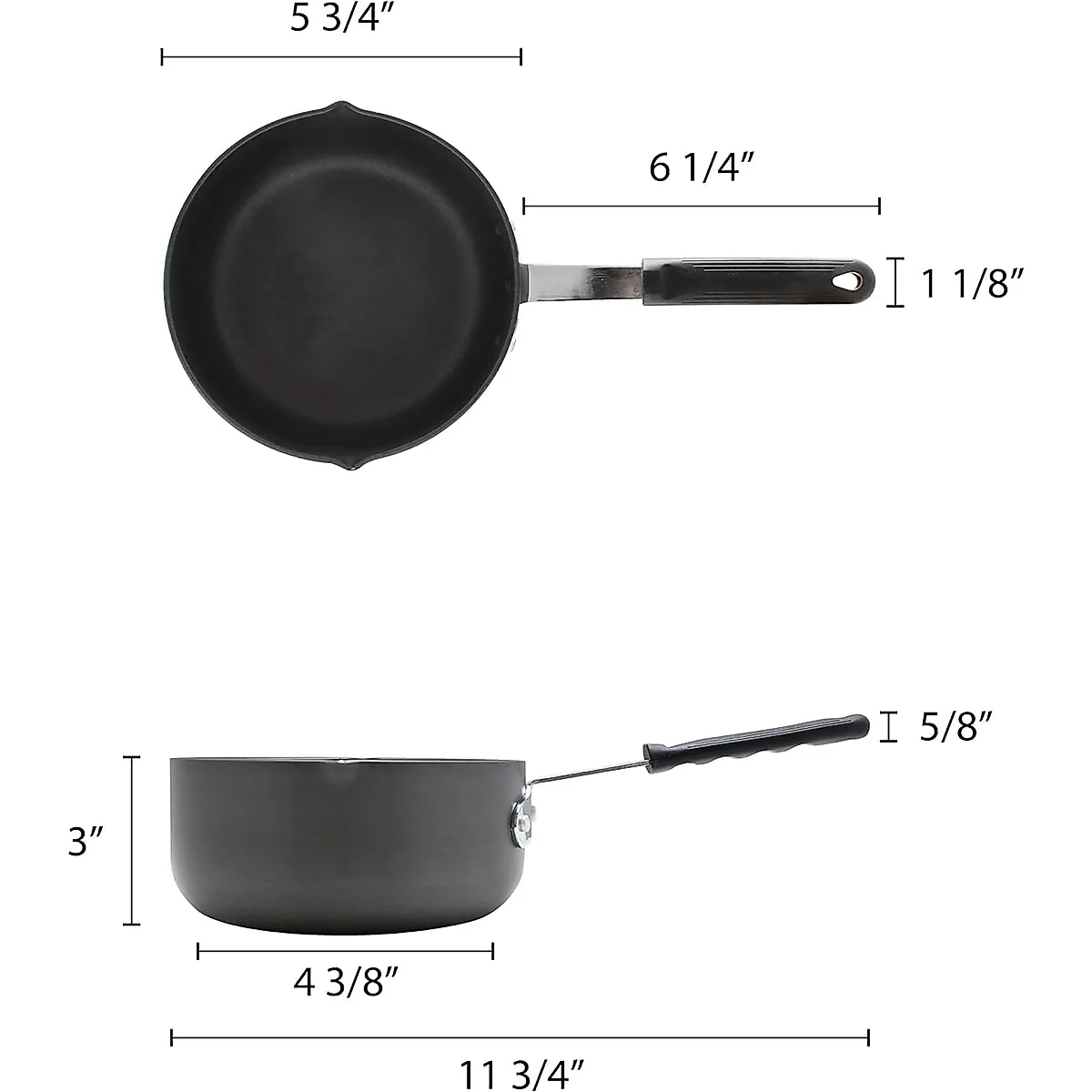 TrueCraftware-1 Quart Non-Stick Aluminum SaucePan Anodized with Pour Spout Black Cool Handle Sleeve- Multipurpose use Cooking Sauce Pan Cookware Cooking Pot for Home Kitchen or Restaurant