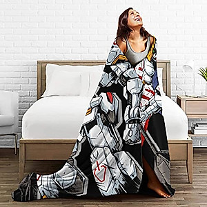 LYKFKNJ Gundam Ultra-Soft Warm Micro Fleece Print Throw Blanket for Couch Bed Living Room Bedroom Travel All Season