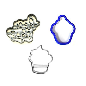 CUPCAKE OR STUD MUFFIN GENDER REVEAL BABY SHOWER SET OF 3 COOKIE CUTTERS MADE IN USA PR1204