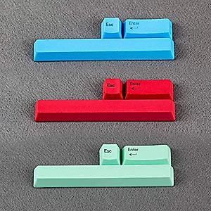 1 Set ESC Enter SpaceBar Keycap Thick PBT Key Caps OEM Height for Cherry MX Switches Gaming Mechanical Keyboard (Red)