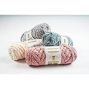 Crafted By Catherine Braided Velvet Yarn - 2 Pack (40 Yards Each Skein), Ivory, Gauge 7 Jumbo