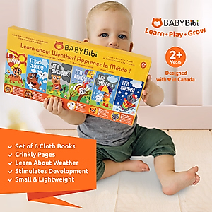 Cloth Books for Babies Weather Themed- Soft Baby Books Features Characters About Weather - Soft Baby Toys for Learning and Brain Development