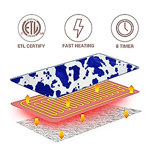 Weighted Heated Blanket，36" x 48" Small Weighted and Heated Throw Blankets, 5Lbs, Weighted Lap Blanket for Adults ,Children ，12 Heating Levels & 8 Timer, Machine Washable, for Teens and Kids