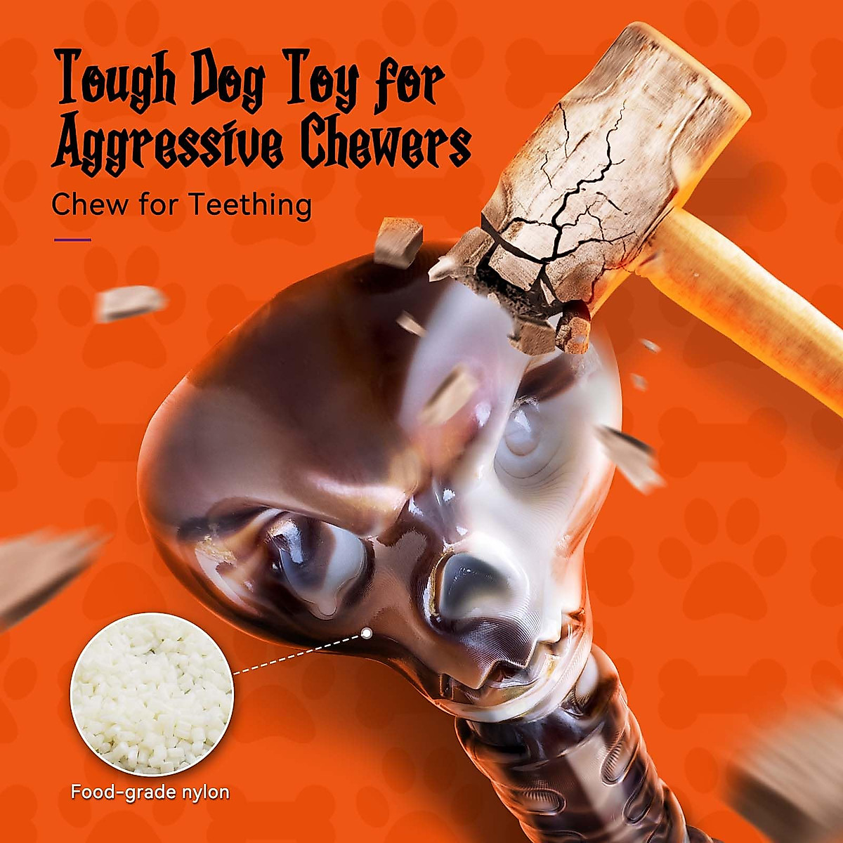 Nylon Dog Toys for Aggressive Chewers, Squeaky Tug of War Dog Toy with Rope, Interactive Dog Toys with Squeaker for Small Medium Large Dogs Breeds, Almost Indestructible Tough Durable Pet Toys