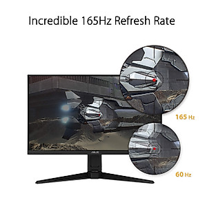 ASUS TUF Gaming VG279QL1A 27” HDR Gaming Monitor, 1080P Full HD, 165Hz (Supports 144Hz), IPS, 1ms, FreeSync Premium, DisplayHDR 400, Extreme Low Motion Blur, Eye Care, HDMI DisplayPort (Renewed)
