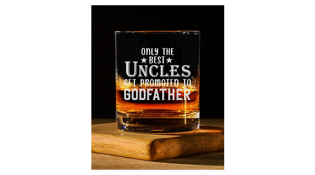 Best Uncles Get Promoted To Godfather Whiskey Glass Gift