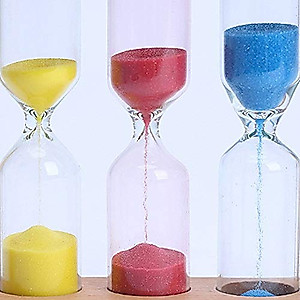 Sand Timers 1/3/5 Minute Brushing Timer Hourglass Visual Timer for Kids, Tooth Brushing Sand Timer Kitchen Timer Time Out Timer for Time Management in Games Cooking (White Black)